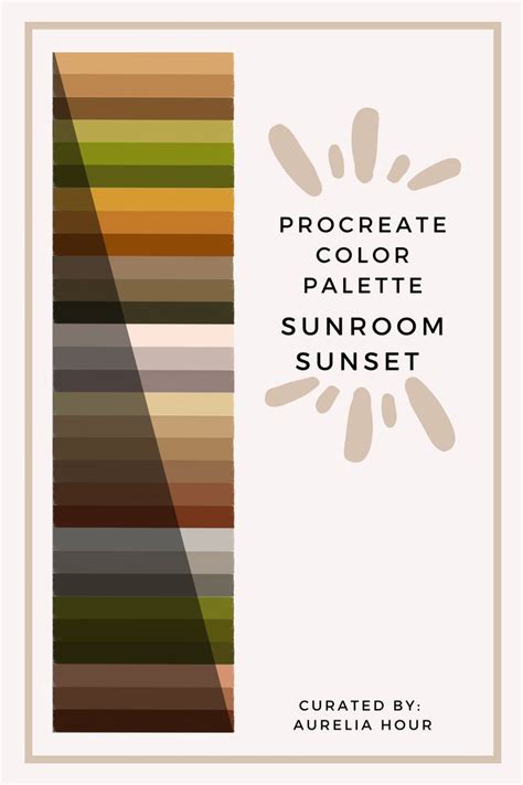 Sunroom Sunset Procreate Color Palette Procreate For Ipad Sunset Inspired Aesthetic Color