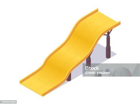 아쿠아 파크 건설에 좋은 노란색 워터 슬라이드 아이소메트릭 벡터 일러스트레이션 워터 슬라이드에 대한 스톡 벡터 아트 및 기타 이미지 워터 슬라이드 등측투영법 3차원