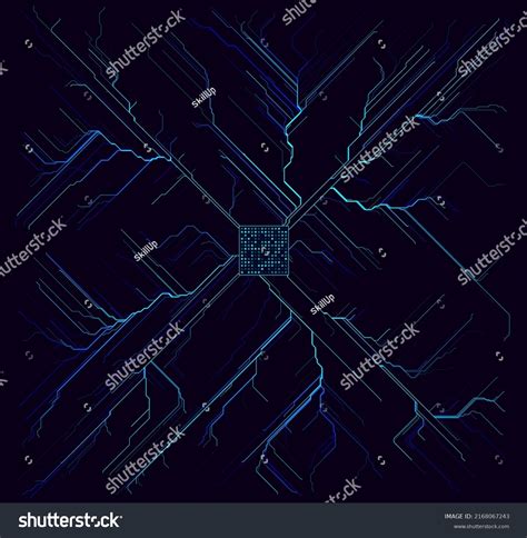 Circuit Board Background Cpu Microchip Abstract Stock Vector Royalty