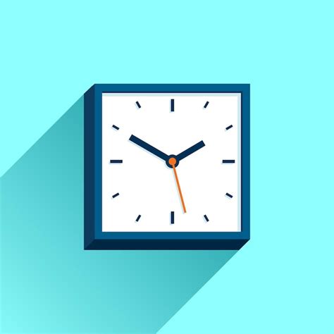 Premium Vector Clock Icon In Flat Style Square Timer On Blue Background Business Watch