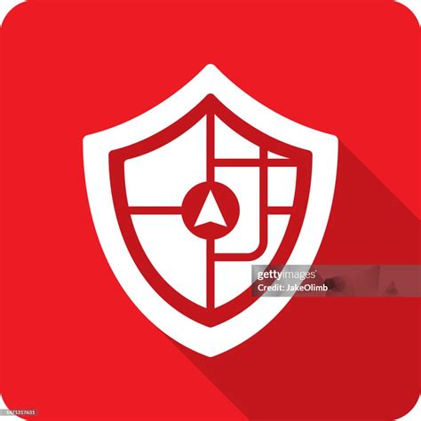 Shield Gps Arrow Icon Silhouette High Res Vector Graphic Getty Images
