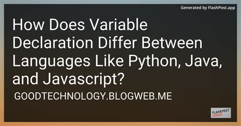 How Does Variable Declaration Differ Between Languages Like Python
