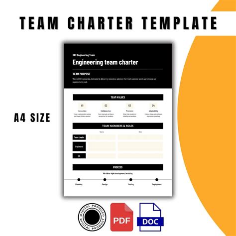 Engineering Team Charter Template Word And Pdf Format Professional