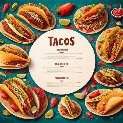 멕시코 요리 음식 및 음료 메뉴 디자인 템플릿 멕시코 음식 상단 뷰 프레임 타코와 함께 고전적인 멕시코 요리 세트 파지타 포블라노 빈티지 손으로 그린 스케치 터 일러스트