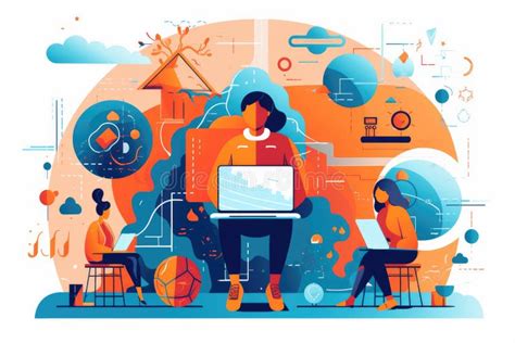 Abstract Vector Illustration Representing The Workflow And Benefits Of