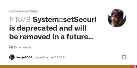 system setsecuritymanager is deprecated and will be removed in a