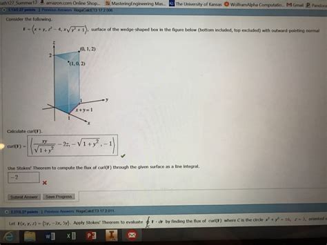 Solved Calculate Curl F Then Use Stokes Theorem To Compute Chegg