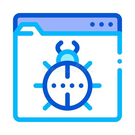 Beetle Bug Code Mistake Or Virus Vector Line Icon Stock Vector Illustration Of Internet