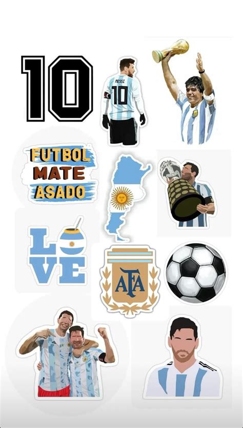 Plancha De Stickers Selección Argentina Imprimibles Futbol Gratis