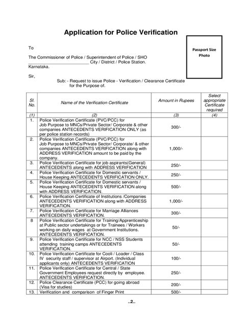 Passport Police Verification Form 2 Free Templates In Pdf Word