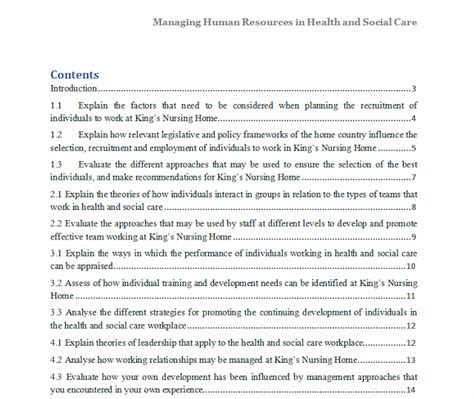 Unit 13 Managing Human Resources In Hsc Assignment Locus Help