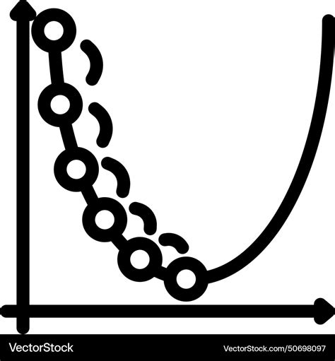 Gradient Descent Algorithm Line Icon Royalty Free Vector
