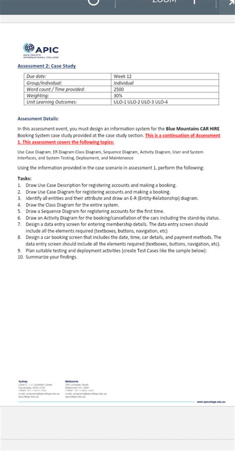Solved Assessment 2 Case Study Assessment Details In This