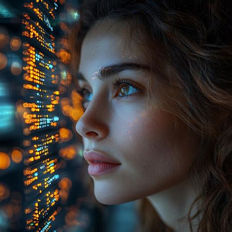 Ai Cyber Security Concept Female It Computer Specialist Analyzing