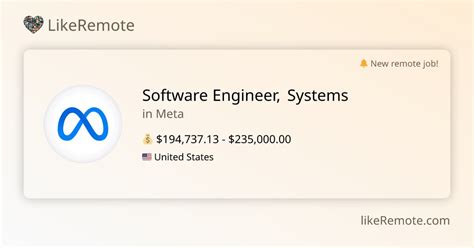 📩 Software Engineer Systems At 🏢 Meta Salary 💰19473713 235000