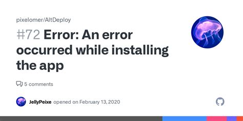 Error An Error Occurred While Installing The App · Issue 72 · Pixelomeraltdeploy · Github
