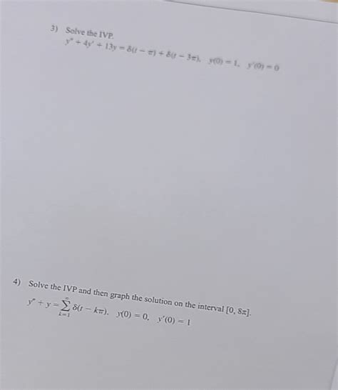 Solved 3 Solve The Ivp