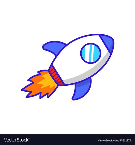 Rocket With Cute Style Royalty Free Vector Image