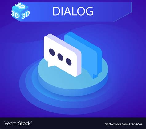 Dialog Isometric Design Icon Web 3d Colorful Vector Image