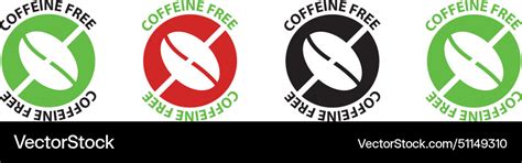 Caffeine Free Logo Icon Sign Royalty Free Vector Image