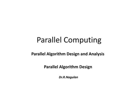 Parallel Algorithm Design Parallel Algorithm Design Pdf