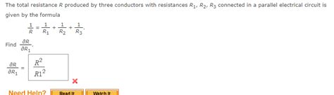 Solved The Total Resistance R Produced By Three Conductors