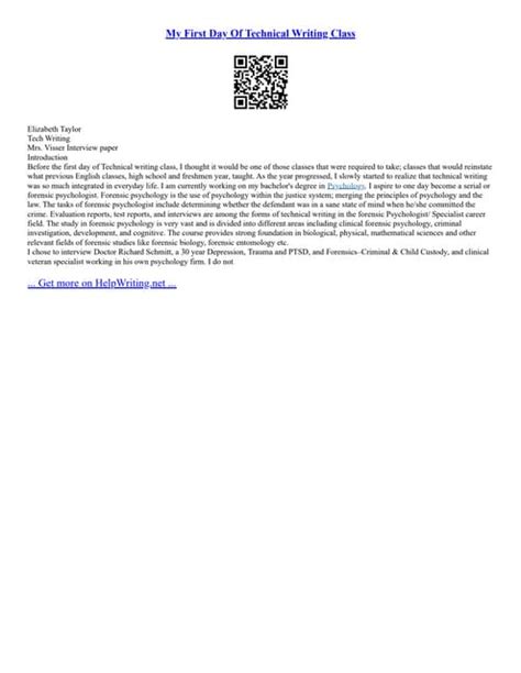 My First Day Of Technical Writing Class Pdf