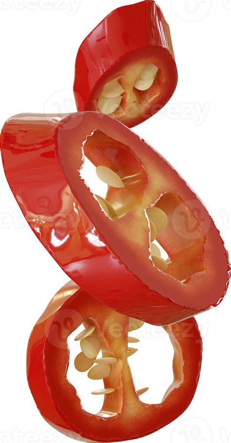 Red Chilli Pepper Slices 46390839 Png