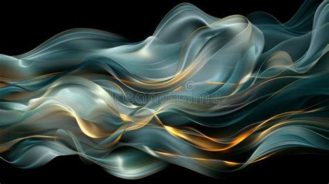 Abstract Fluid Waveforms In Motion Are Featured In A Modern Art Digital Illustration Stock