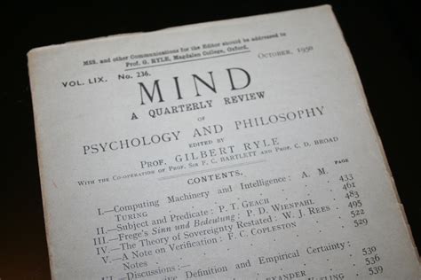 Alan Turing ‘computing Machinery And Intelligence 1st Edition Mind October 1950 Historictech