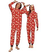 Ekouaer Christmas Onesie Adult Hooded Womens Onesie Pajamas
