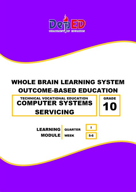 Grade CSS TVE Q WK Shhshs COMPUTER SYSTEMS WHOLE BRAIN LEARNING SYSTEM OUTCOME BASED
