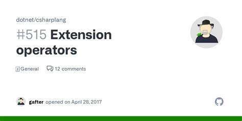 Extension Operators · Dotnet Csharplang · Discussion 515 · Github