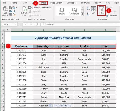 how to filter multiple columns simultaneously in excel 4 methods