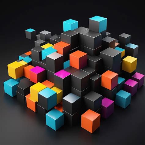 Premium Photo Abstract 3d Rendering Of Geometric Shapes A Composition In Dimensions