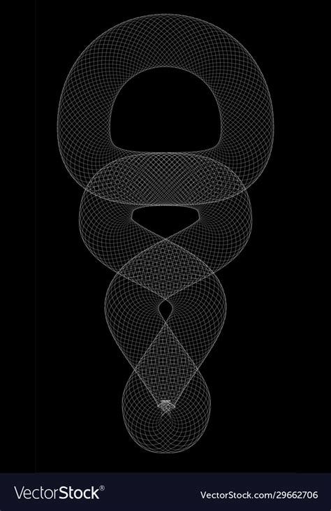 Abstract Volumetric Figure With A Mesh Surface Vector Image