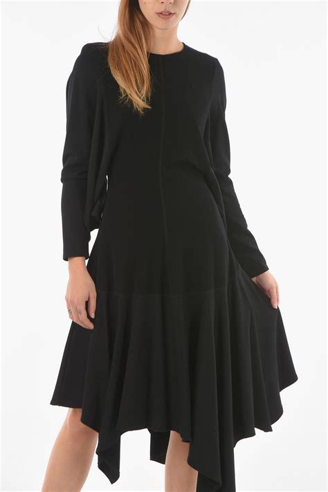 Loewe Asymmetrical Cut Jersey Midi Dress With Back Neckline Women