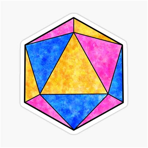 Pansexual D20 Dice Sticker By Justaddcaffeine Redbubble
