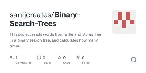 Github Sanijcreatesbinary Search Trees This Project Reads Words From A File And Stores Them