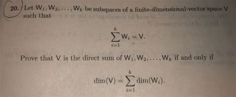 20 Let W1 W2 Wk Be Subspaces Of A