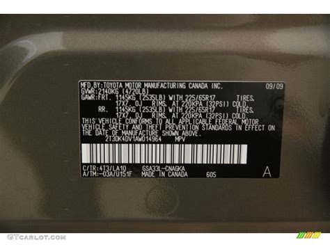 2010 Rav4 Color Code 4t3 For Pyrite Metallic Photo 83596008