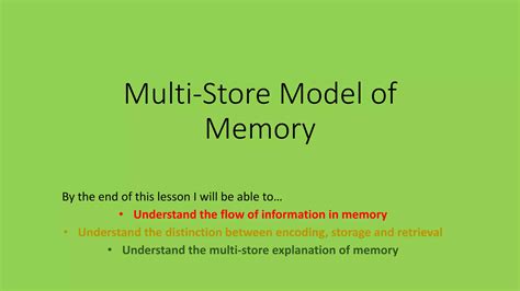 9 Intro To Multi Store Model Of Memory Pptx
