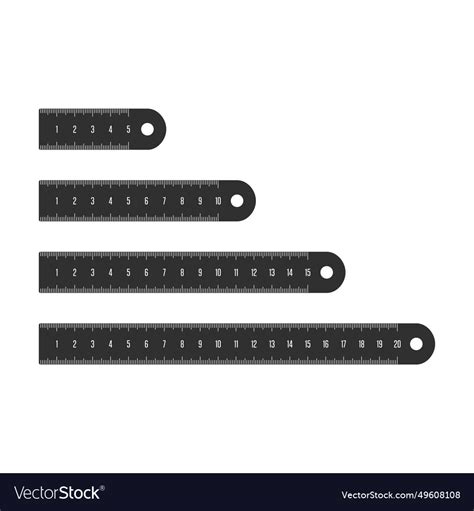 Black Ruler Royalty Free Vector Image Vectorstock