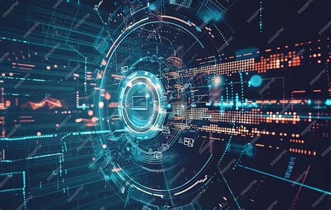 Premium Photo Futuristic Digital Interface Holographic Data