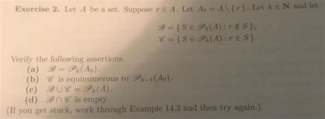 solved exercise 2 let a be a set suppose re a let ao al