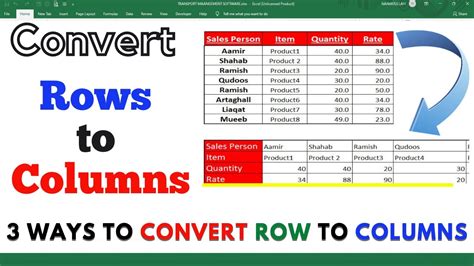 3 Best Ways To Convert Rows To Column With Transpose In Excel By Learning Center In Urduhindi