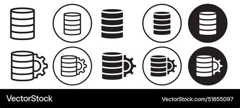 Database Icon Set Collection For Web Royalty Free Vector