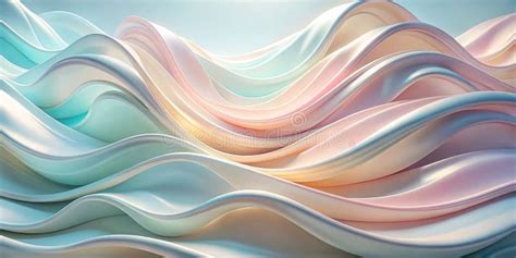 Abstract Pastel Wave Pattern Smooth Flowing Curves In Soft Hues Generative Ai Stock
