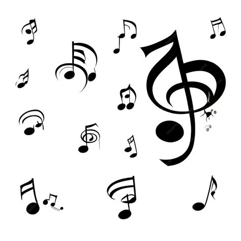 Seamless Small Musical Notes In Black On A White Background Premium