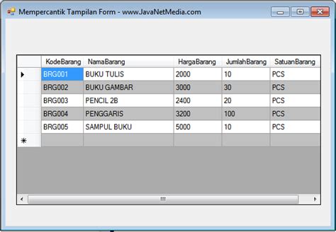 Vb Net Cara Mempercantik Datgridview Java Media Kita